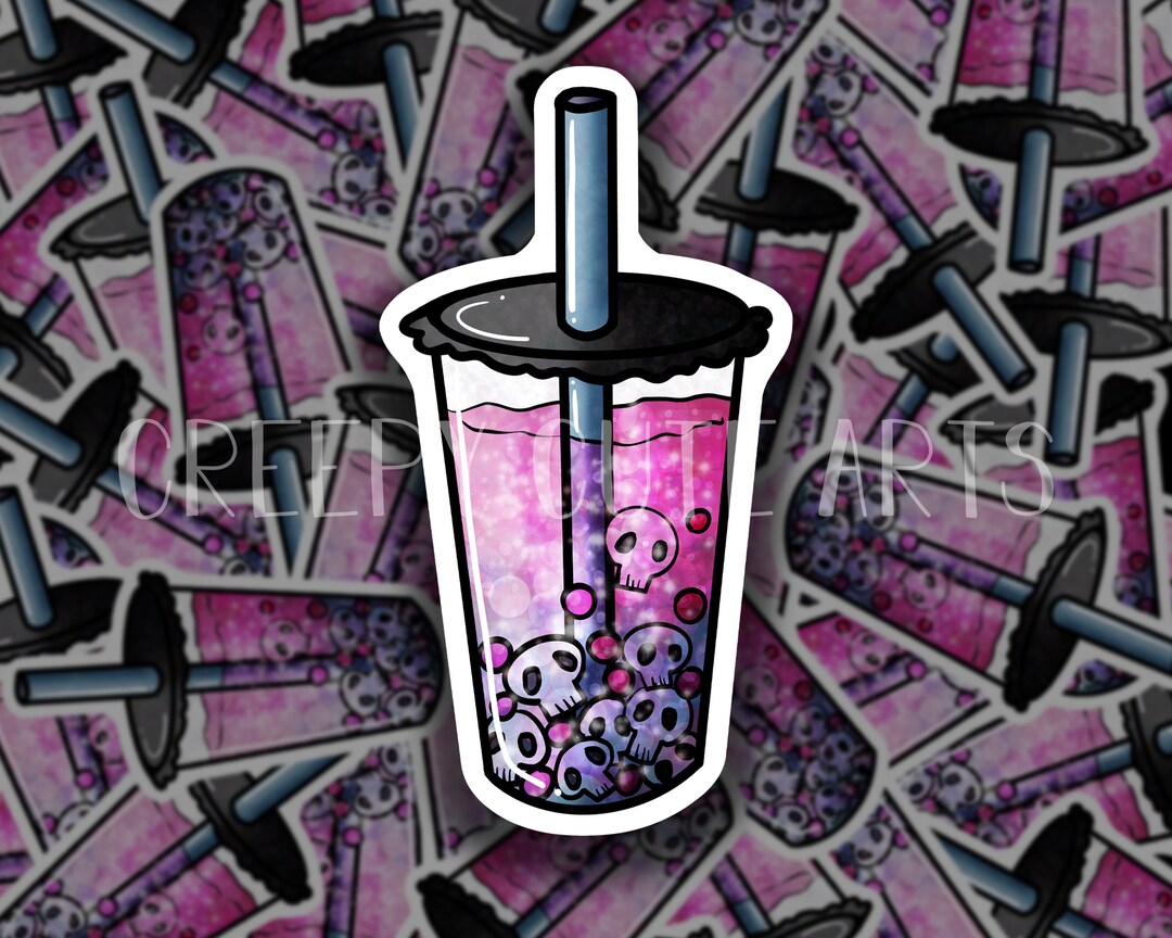 Skoba Tea | Boba Skulls | Vinyl Sticker - Etsy