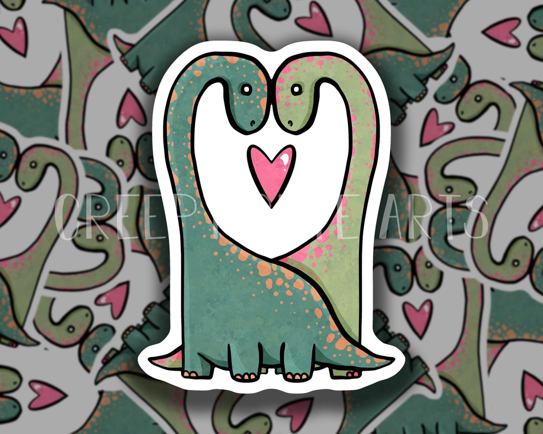 Brontosaurus Love | Vinyl Sticker | Valentines Day Dinosaurs - Etsy