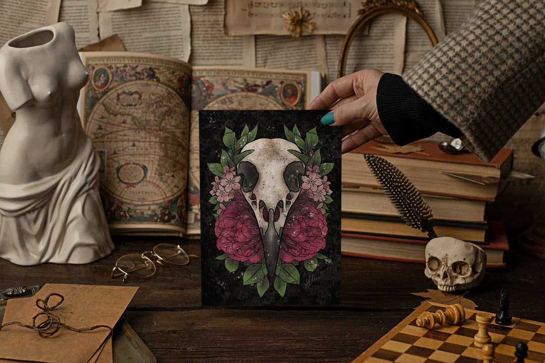 Crow Florals | 5x7 Art Print | Unframed - Etsy