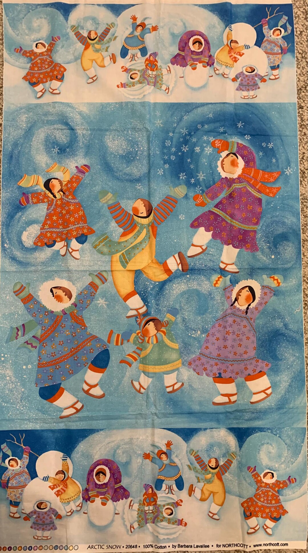 Arctic Snow Indigenous Ladies, Barbara Lavallee Fabric Panel Indigenous ...