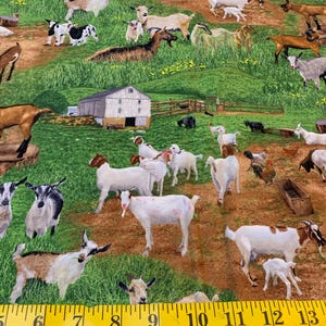 Farm Goats Farm Fabric Goat Cotton Quilt Fabric Elizabeth’s Studio by ...