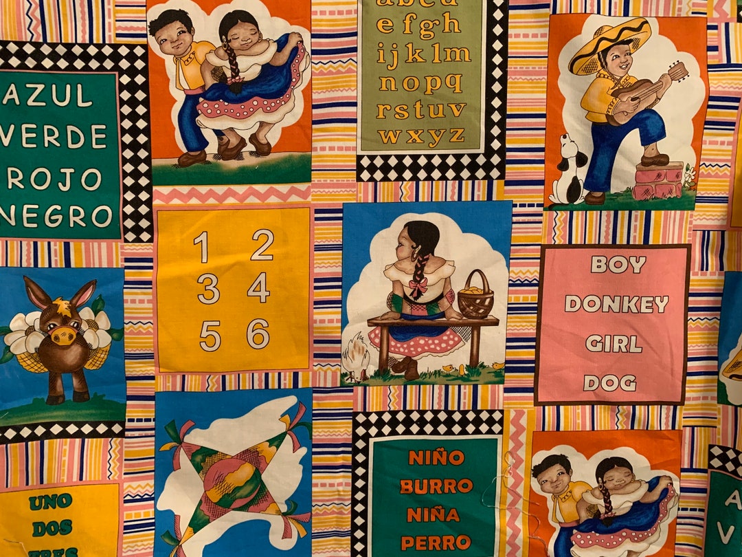 Jane Tenorio-coscarelli Fabric Mexican Spanish Cotton Fabric Telegraph ...