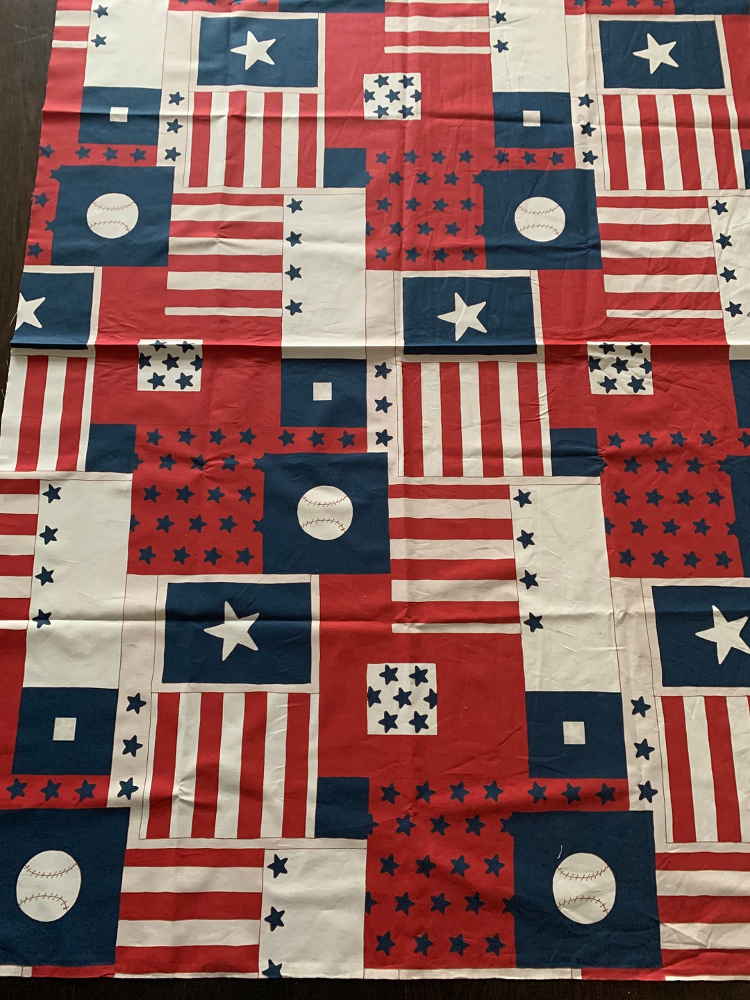American Baseball Retro USA Play Ball Americana Folk Art Canvas ...