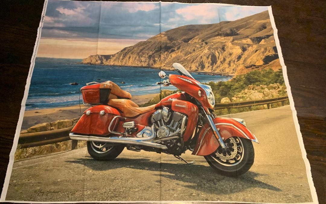 Indian Motorcycle Fabric Panel, Riley Blake Motorcycle Panel ...