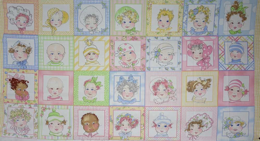 Baby Face Panel Loralie Designs, Faces Girl Boy Kid Baby Panel Fabric ...
