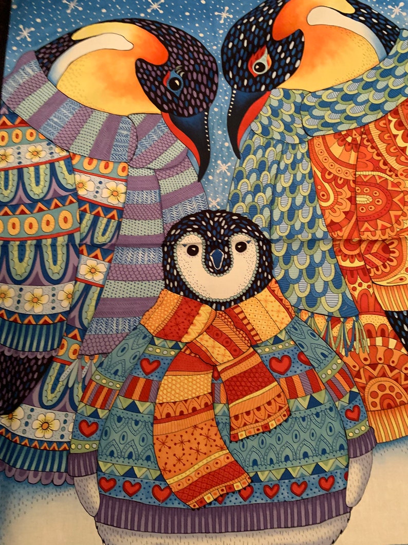 Arctic Wonderland Fabric Penguin Cotton Panel Wp Wilmington - Etsy Canada