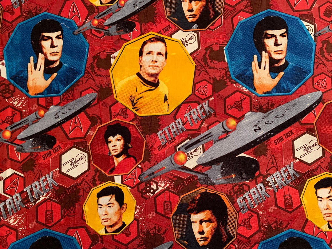 Star Trek Fabric, Star Trek Quilt Cotton Fabric , Spock , Captain Kirk ...