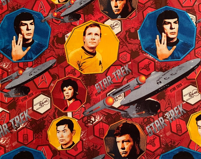 Star Trek Fabric, Star Trek Quilt Cotton Fabric , Spock , Captain Kirk ...