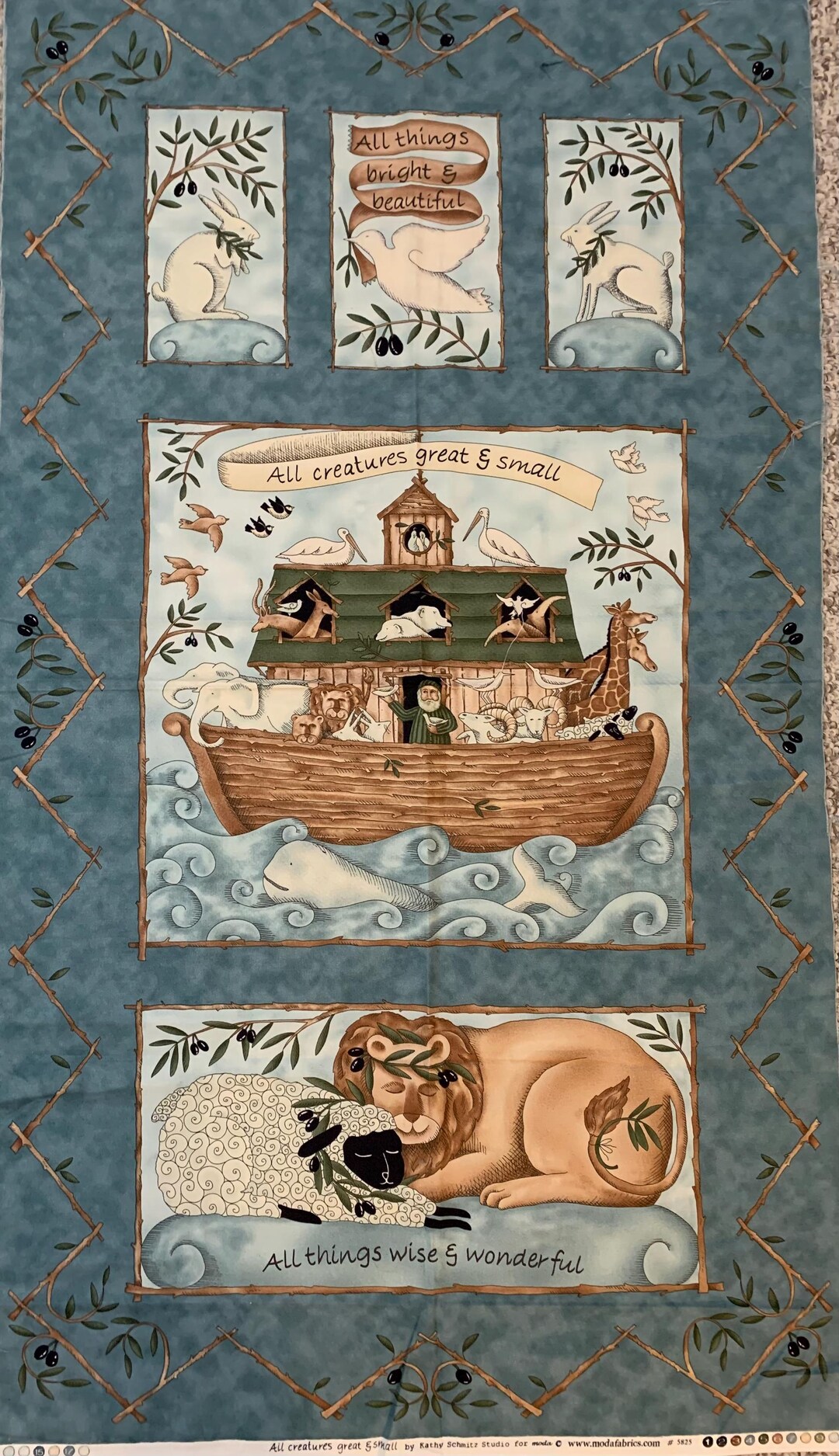 Noah’s Ark Fabric, Noah’s Ark Panel, Noahs Story Swizzle Sticks E ...