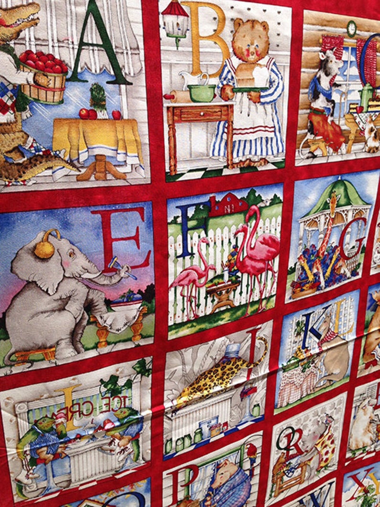 J Wecker Frisch Hungry Animals Alphabet Panel Janet Wecker - Etsy