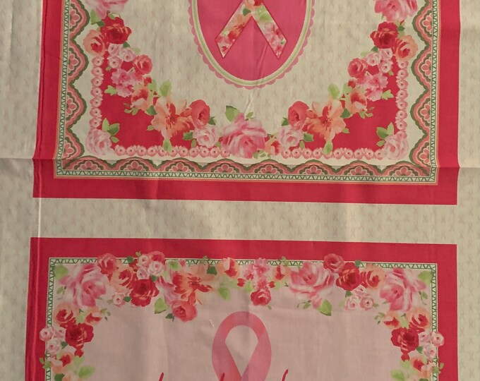 Pink Ribbons, Love Pink Windham Fabrics Breast Cancer Fabric Pillow ...