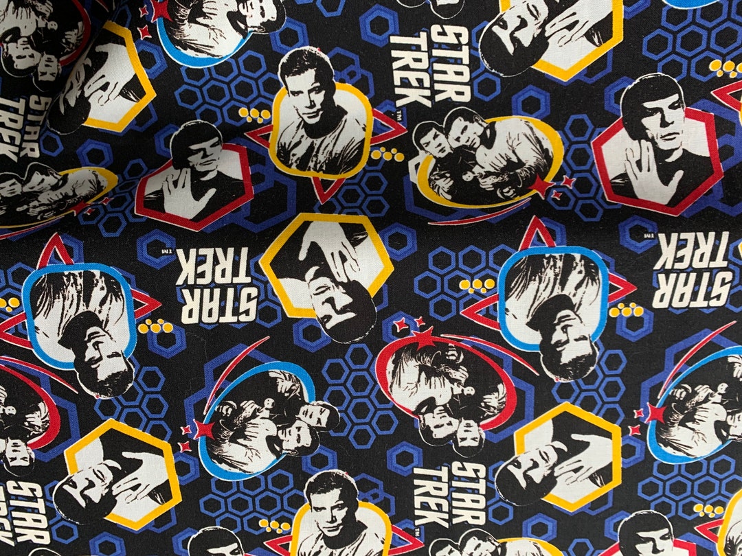 Star Trek Fabric, Star Trek Quilt Cotton Fabric , Spock, Captain Kirk ...
