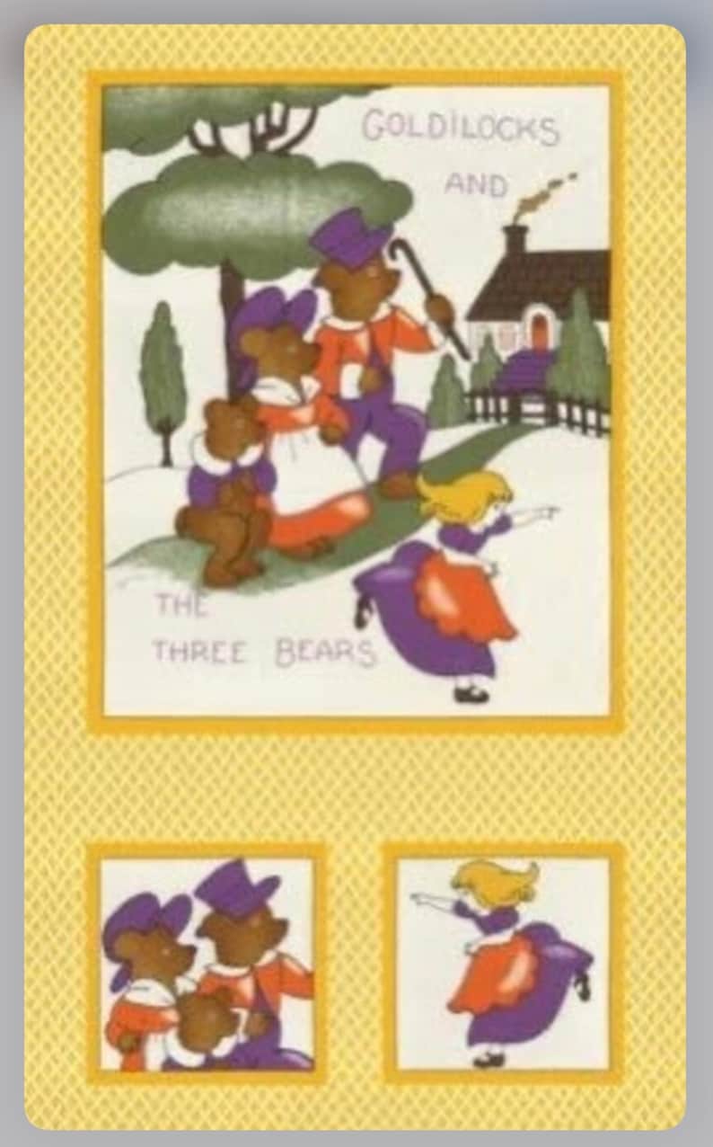 Goldilocks and the Three Bears Panel Nursery Rhyme Kids Karen Snyder ...