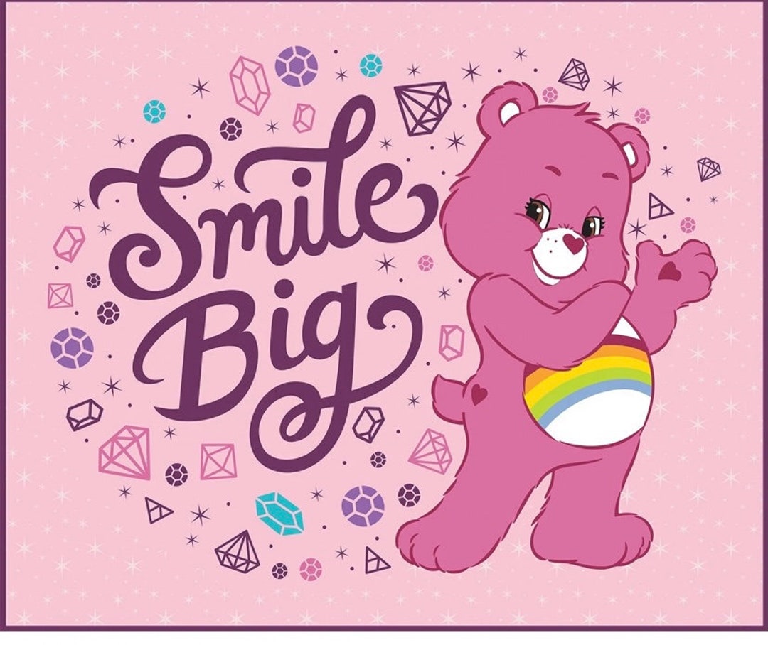 Care Bears Fabric Panel, Smile Big Care Bears. Licensed Cotton Panel ...