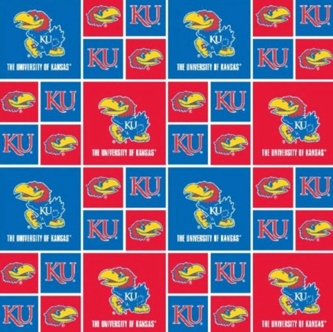 University of Kansas Fabric, Kansas Jayhawks Cotton Fabric, Jayhawks ...