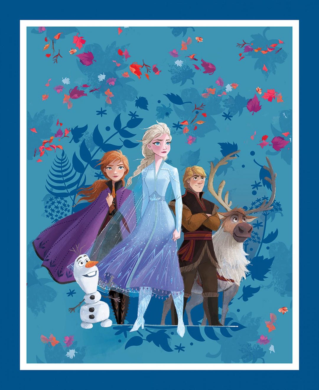 Frozen Friends Fabric Panel, Elsa Anna Licensed Fabric, Disney Princess ...