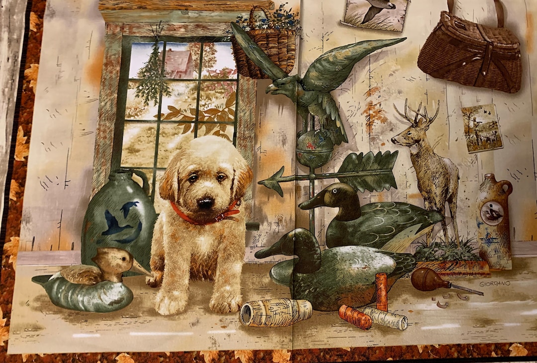 Giordano Studios Panel Dog Quilt Panel Hunting Dog Cotton - Etsy
