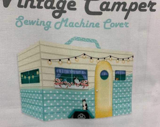 Vintage Camper Sewing Machine Panel Fabric, Make Sewing Machine Cover ...
