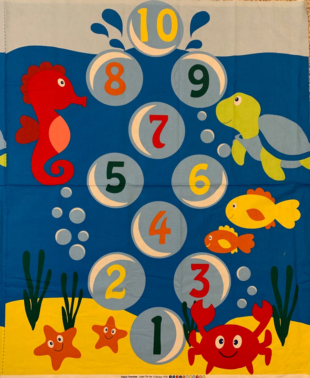 Under the Sea Cotton Fabric, Ocean Cotton Fabric Fish Panel, Fabric ...