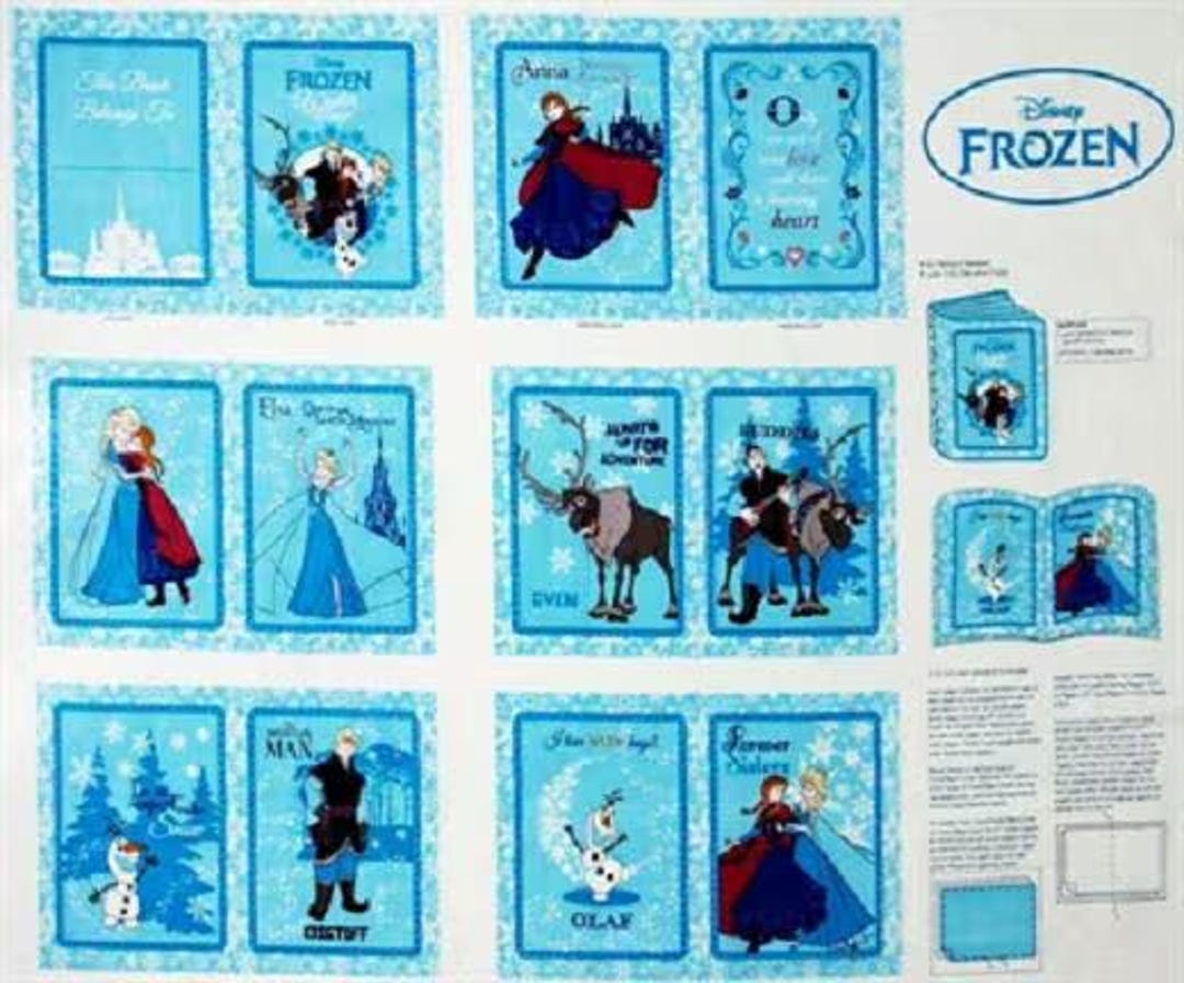 Frozen Friends Fabric Panel, Elsa Anna Licensed Fabric, Disney Princess ...