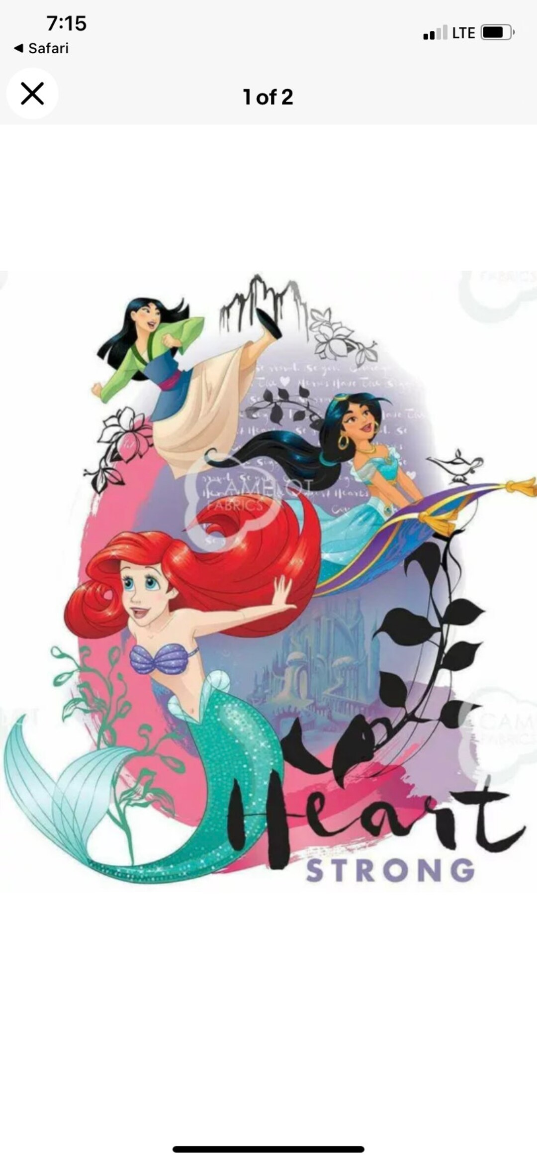 Disney Princess Panel, Ariel Little Mermaid Fabric, Disney Licensed ...