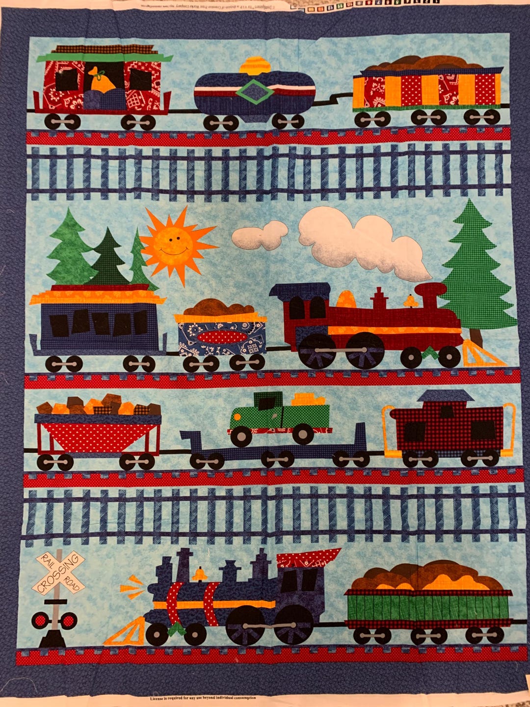 Train Rail Panel, Train Fabric, Train Cotton Fabrics, Train, Dream ...