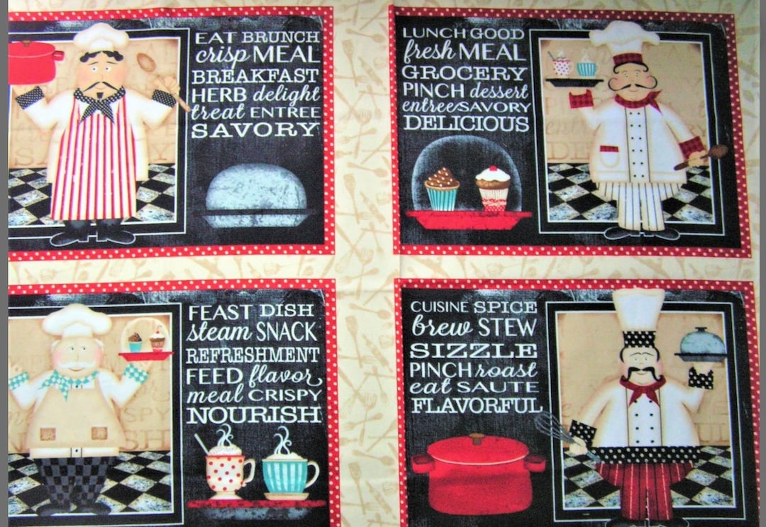 In the Kitchen, Chef Placemat Panel, Jennifer Pugh , Wilmington Prints ...