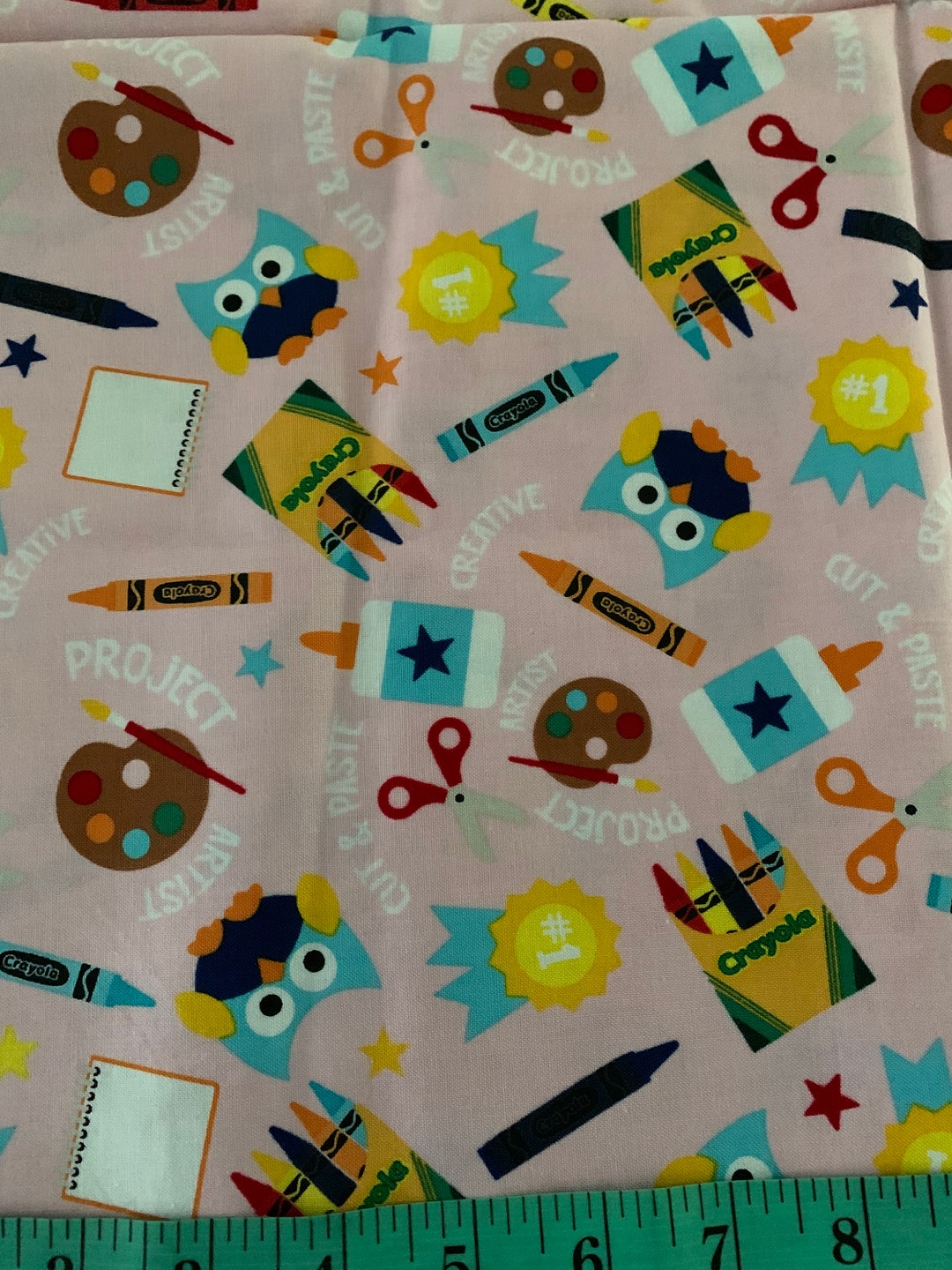 Crayola Crayon Riley Blake Kids School Supplies Art Teacher Cotton ...