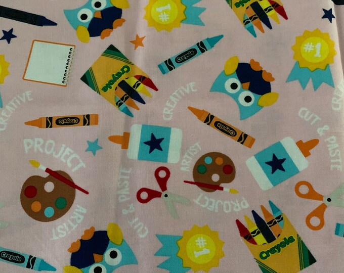Crayola Crayon Riley Blake Kids School Supplies Art Teacher Cotton ...