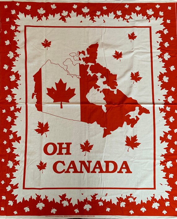 Canada Panel Canada Map Fabric Oh Canada Panel Canada Cotton - Etsy