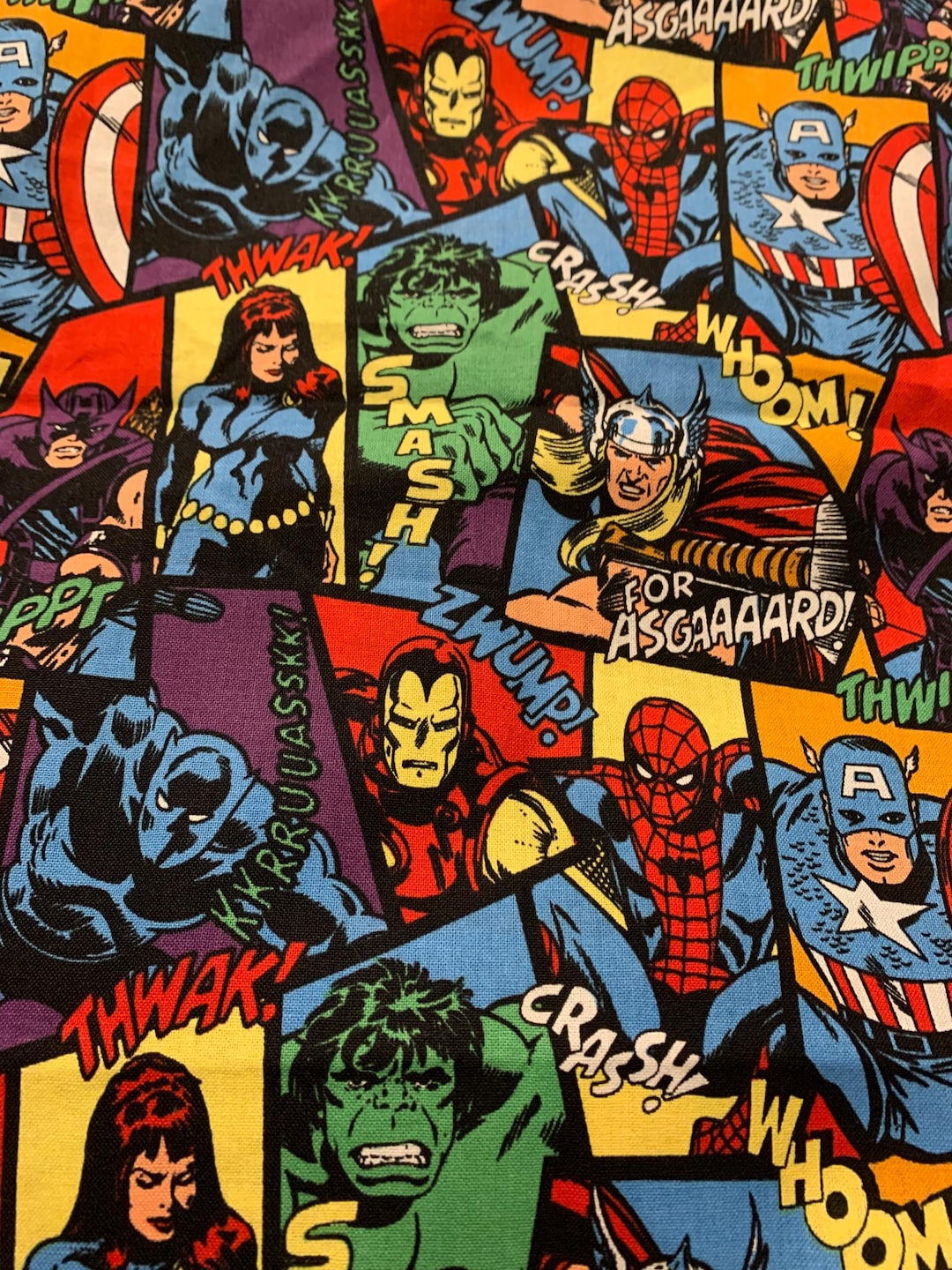 Hulk Fabric Spider-man Captain America Ironman Marvel Avengers, Comics ...