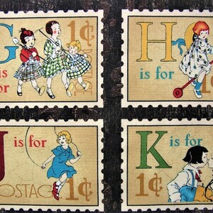 Abc Primer Fabric, Retro Kids Vintage Children Graphics 45 Fabric ...