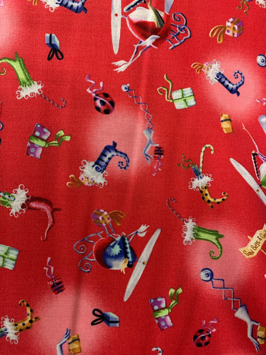 Merriment Fabric by Paper D Art Whimsical Christmas Cotton Panel Fabric ...