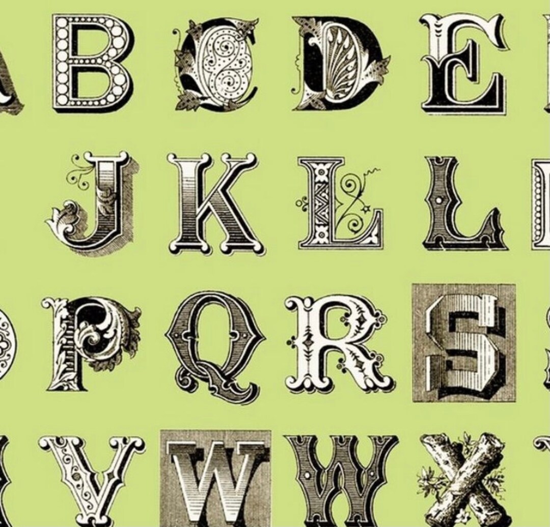Alphabet Letters Tidings of Joy, Janet Wecker Frisch NOT Bright Green ...