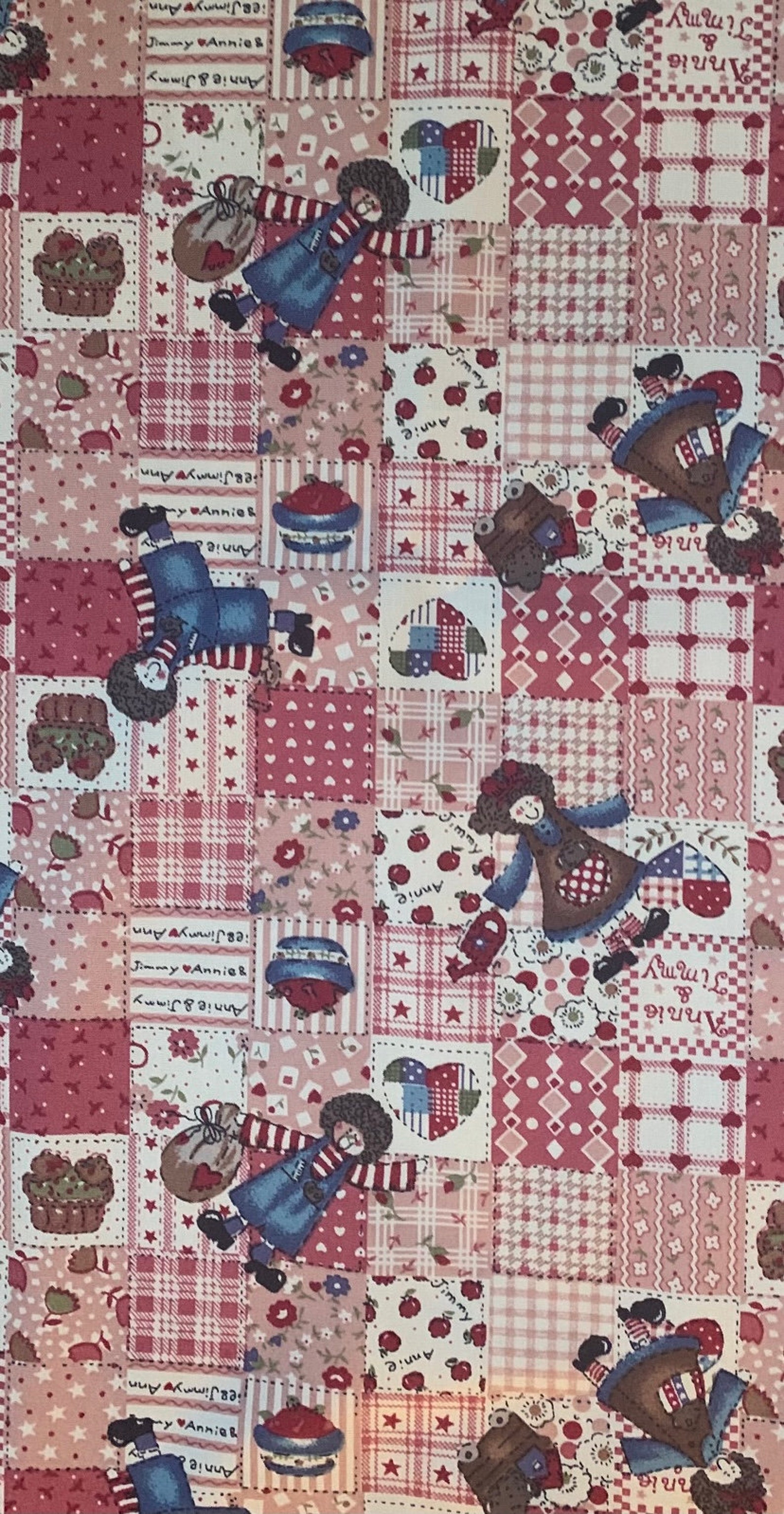 Raggedy Ann Fabric Vintage Fabric Raggedy Ann and Andy Like - Etsy