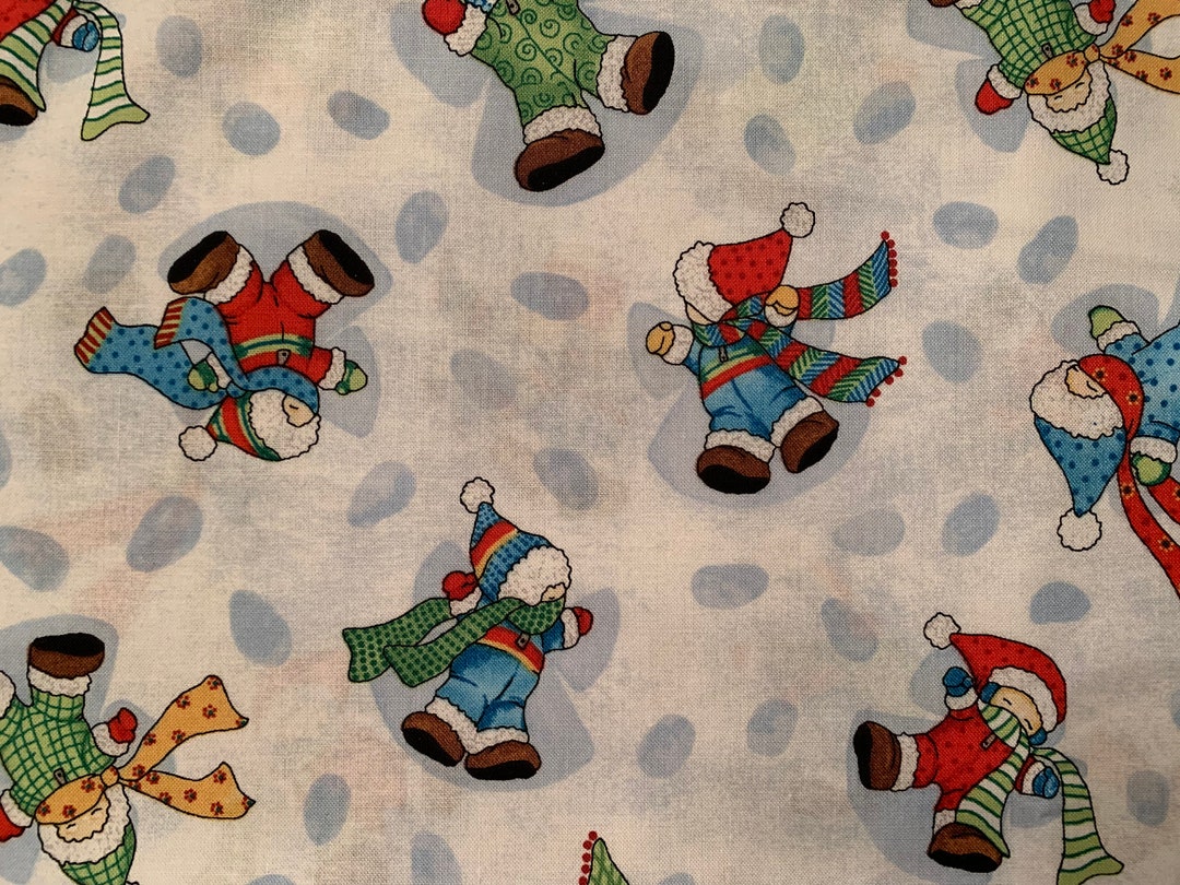 Snow Babies Kids Play Snow Fabric South Seas Imports HTF Kids Snow ...