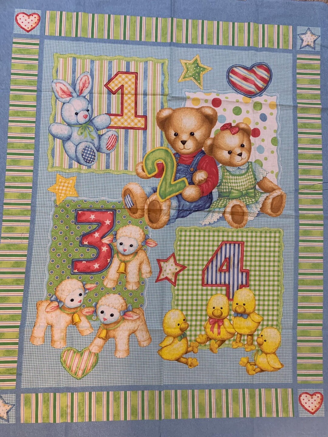 Blue Jean Teddy Daisy Kingdom Blue Jean Teddy Bear Baby Numbers ...