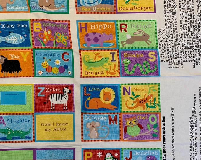 Alphabet Cloth Storybook Panels Sew N Go, , Abc Alphabet Book Sew Panel ...