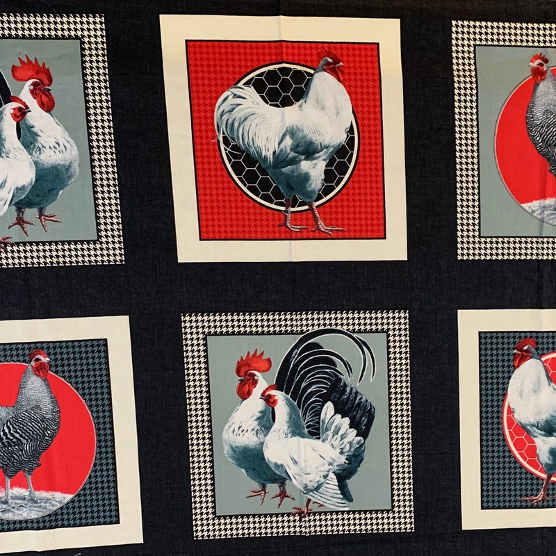 Rooster Fabric - Etsy