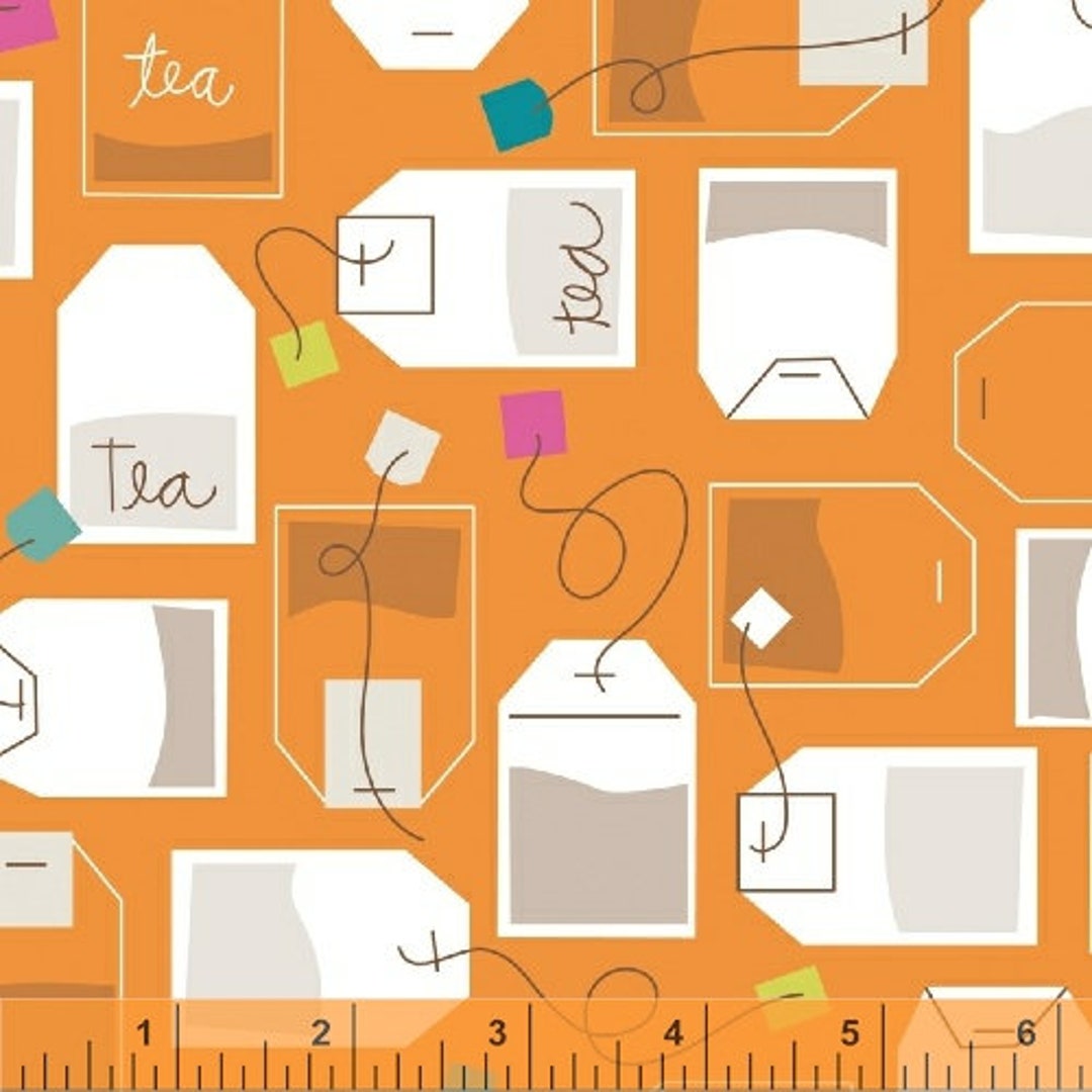 Tea Fabric, Windham Tea Bags Cream and Sugar, Oop Cotton Quilting ...