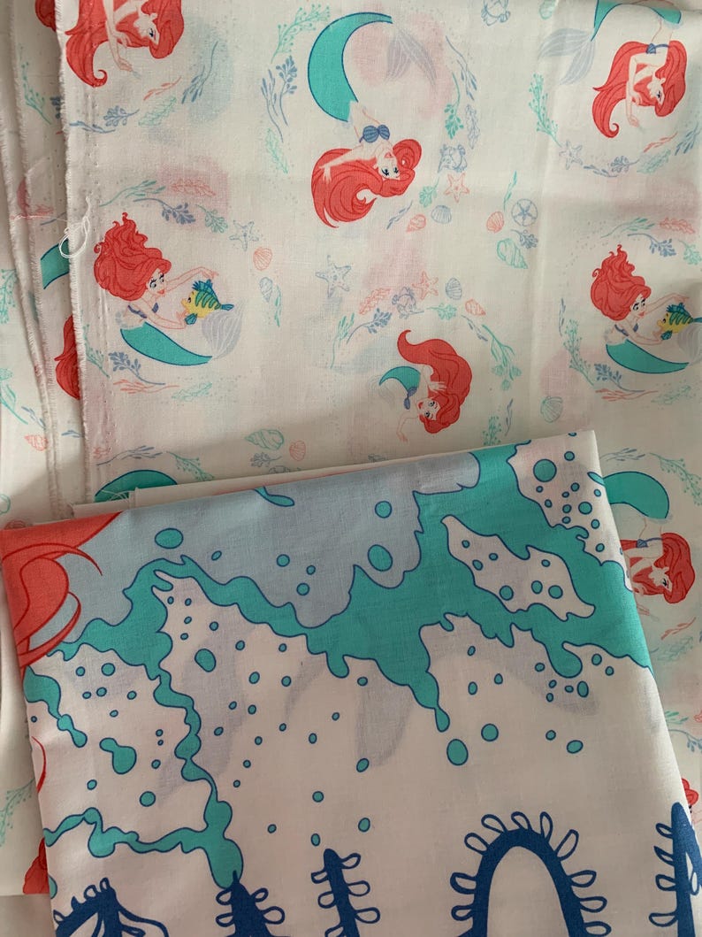 The Little Mermaid Ariel Fabric, Disney Princess Licensed Princess Full ...