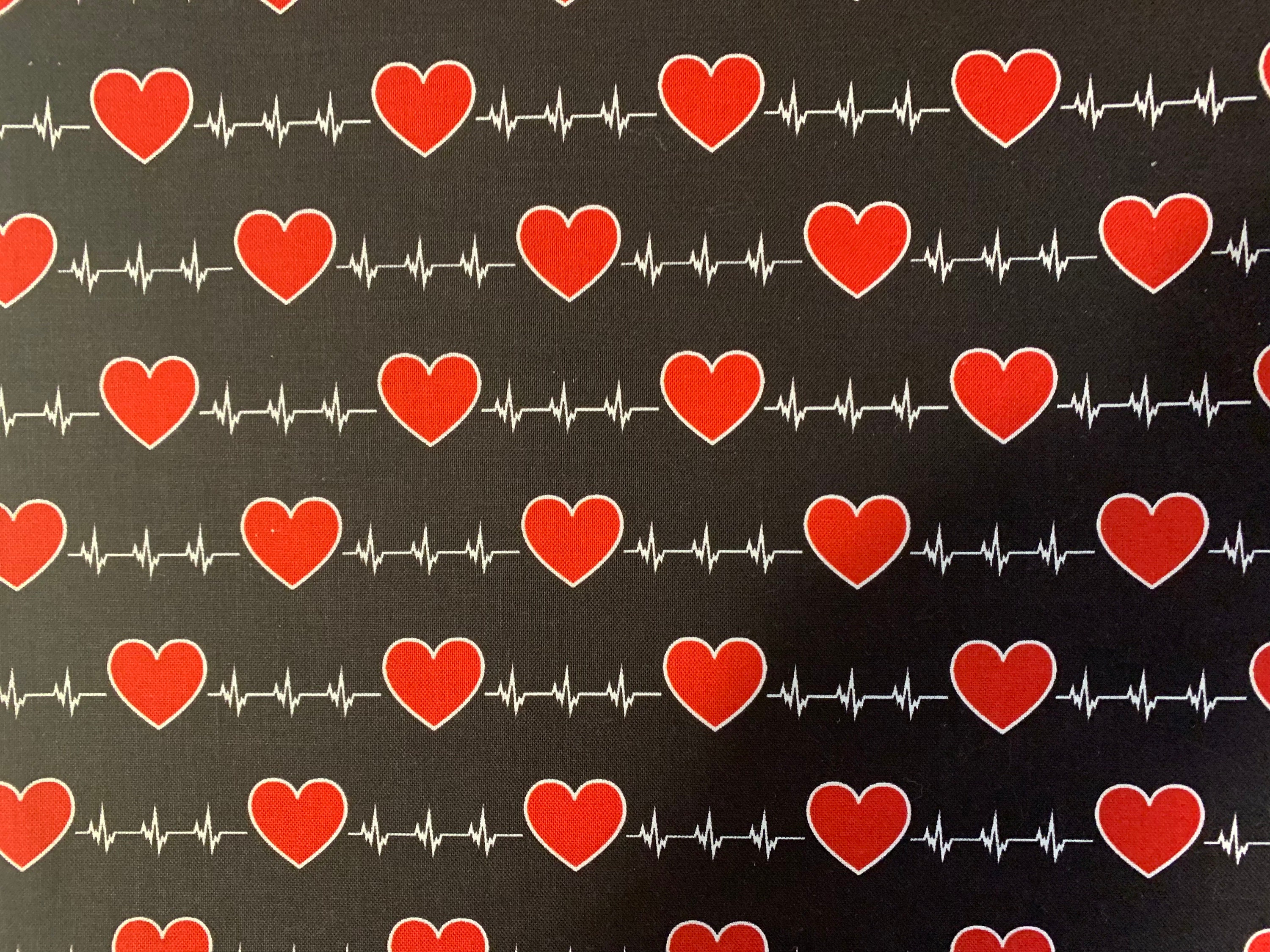 Electrocardiogram Fabric Cardiology Heart Medical Fabric ECG - Etsy