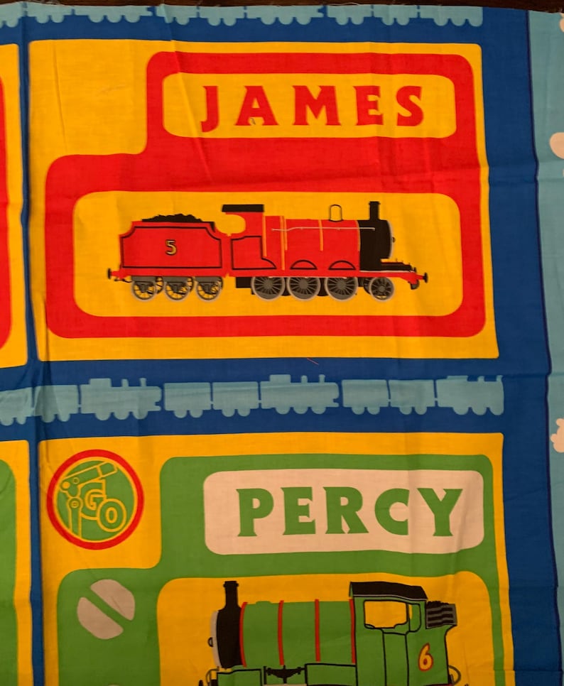 Thomas the Tank Engine Percy James Thomas Quilt Cotton Vintage Fabric ...