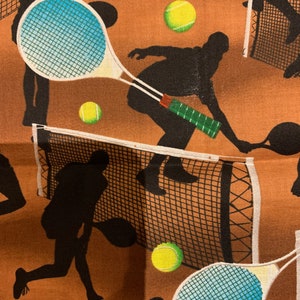 Tennis Fabric , Vintage Tennis Racket Fabric , Tennis Balls and ...