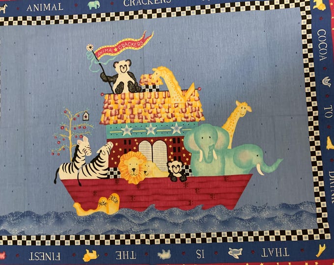 Noah’s Ark Fabric, Noah’s Ark Panel, Noahs Ark Animals Noah’s Ark Sweet ...