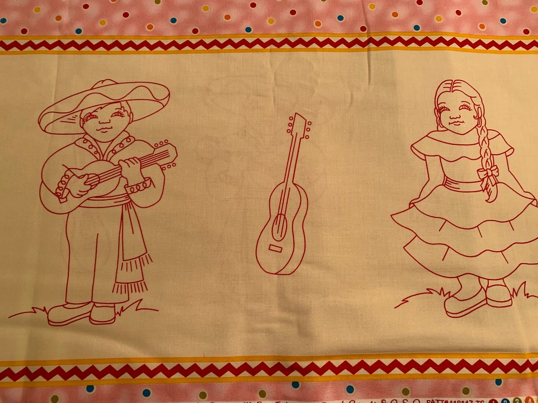 Jane Tenorio-coscarelli Fabric Mexican Spanish Cotton Fabric Telegraph ...