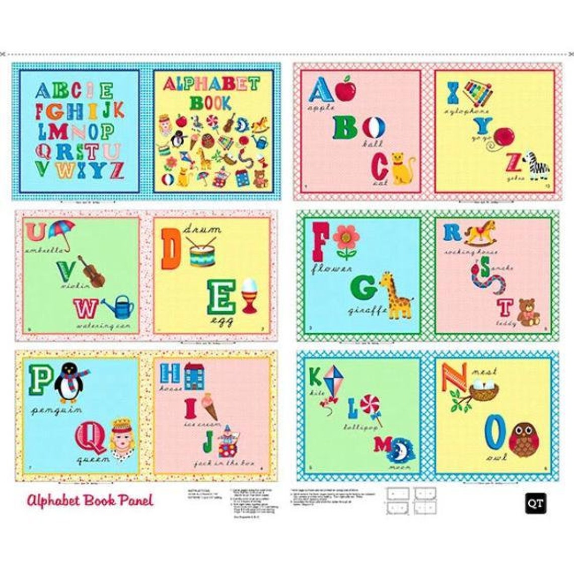 Alphabet Cloth Storybook Panels Sew N Go Quilting Treasures | Etsy