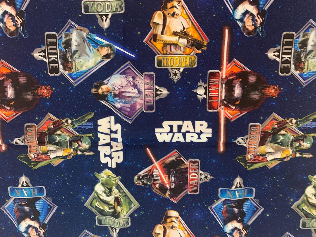 Star Wars Fabric, Retro Star Wars Quilt Cotton , Princess Lea, Hans ...
