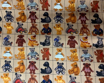 Teddy Bears Cotton Fabric | Etsy