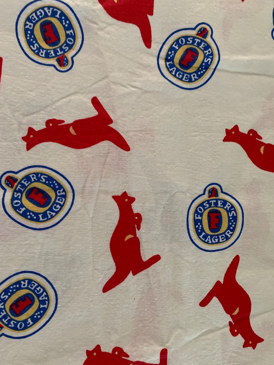 Foster Beer Fabric, Fosters Australia Alcohol Fabric Large Piece 56x34 ...